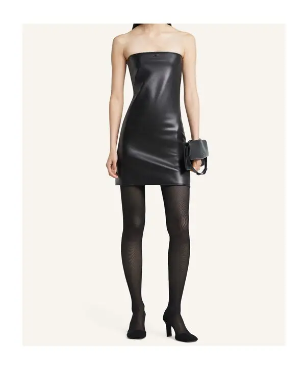 COURREGES Strapless Mini Dress With Logo Detail