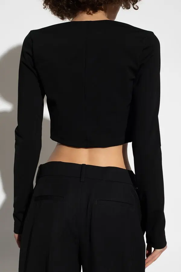 Givenchy Long-sleeve Cropped Top With Side Zippers