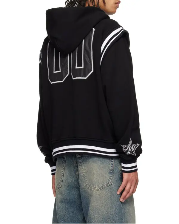 Off-White Logo Detailed Drawstring Bomber Jacket