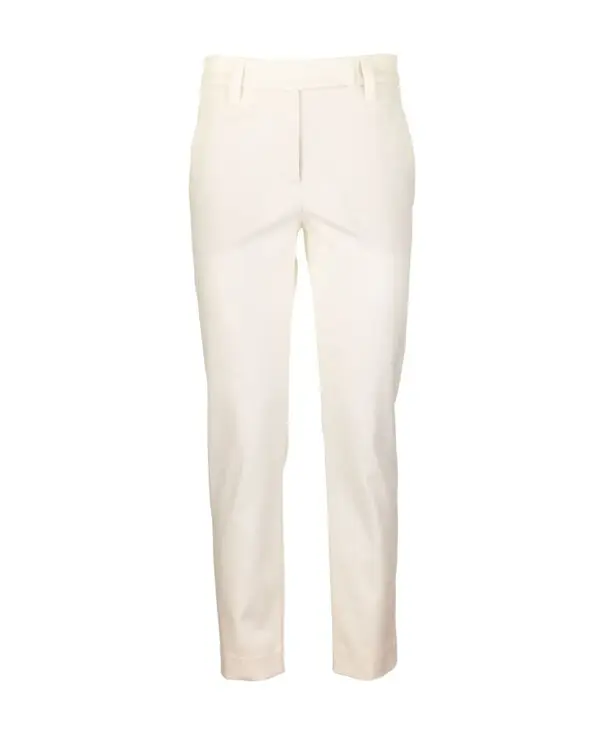Brunello Cucinelli Zipped Slim-fit Trousers - White