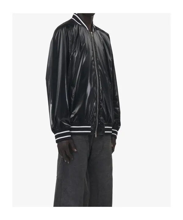 Alexander McQueen Oversized Bomber Jacket With Striped Trim