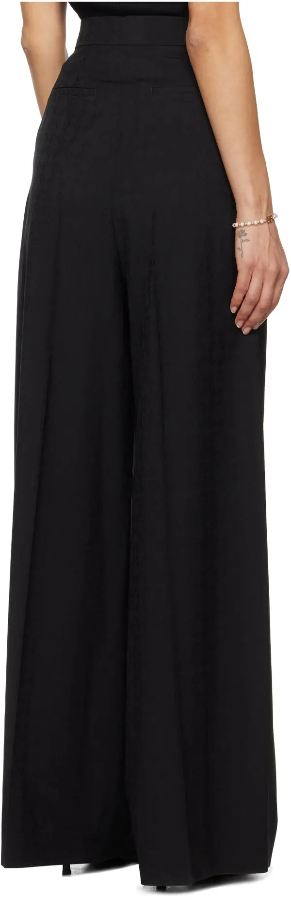 Givenchy Monogram Jacquard Pleated Wide-leg Pants