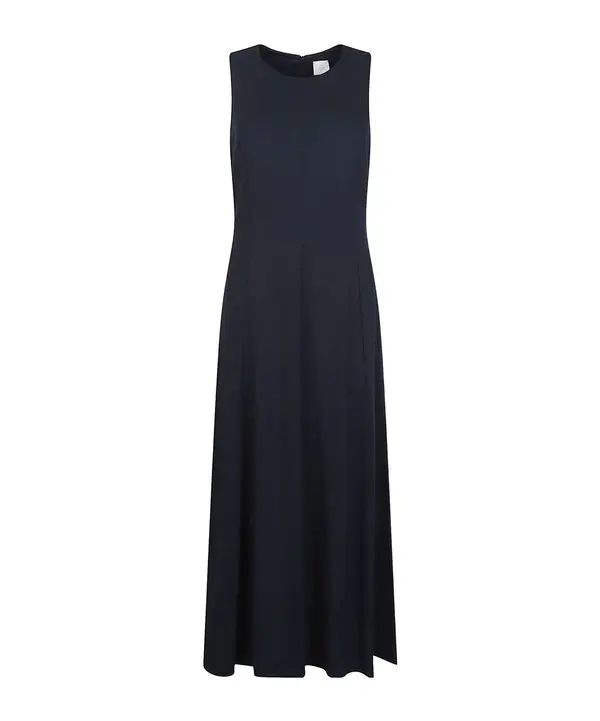 Eleventy Sleeveless Pleated Maxi Dress - Blue