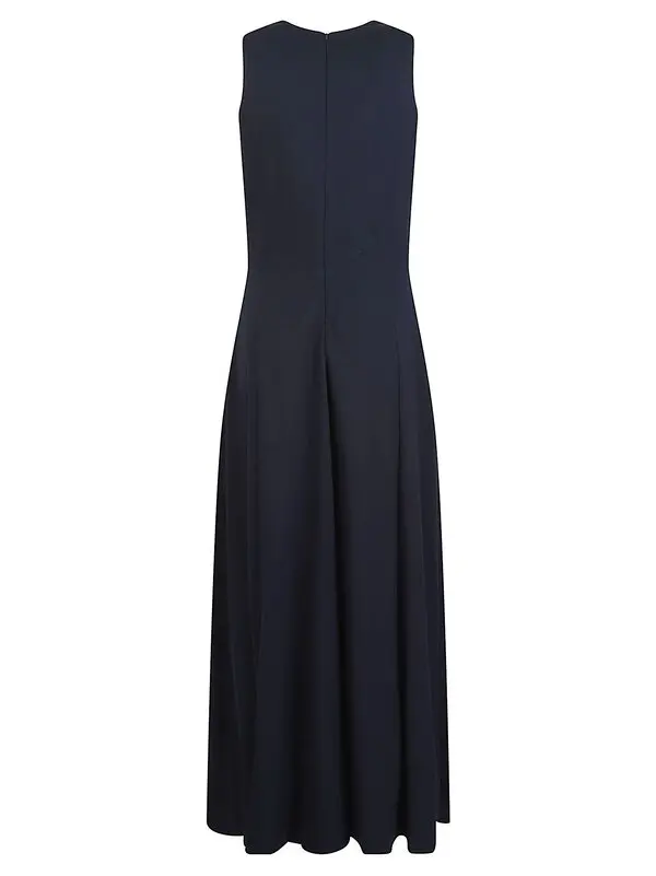 Eleventy Sleeveless Pleated Maxi Dress - Blue