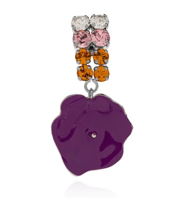 Marni Floral Motif Drop Earrings - Purple