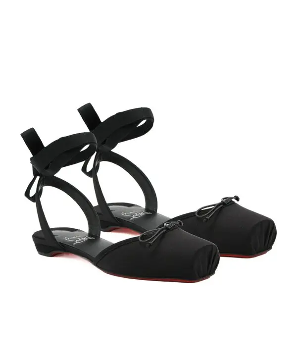 CHRISTIAN LOUBOUTIN Cassia Lace-up Ballerinas - Black