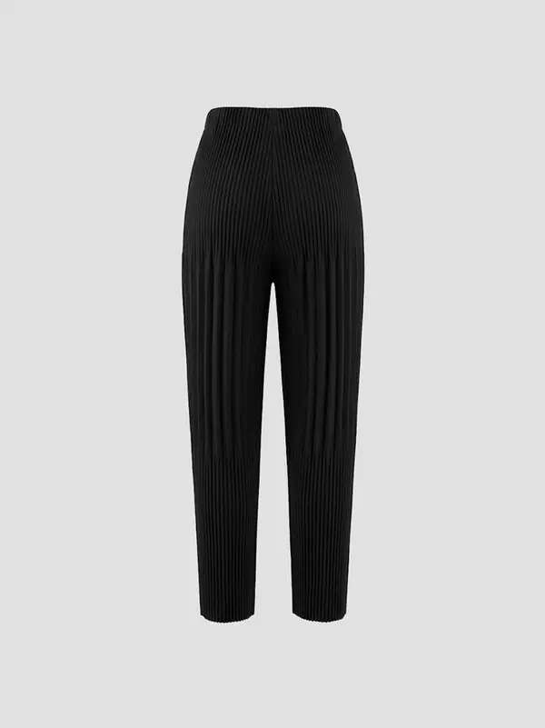 Issey Miyake Homme Plissé Pleated Trousers - Black