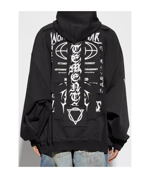 Vetements Logo Patch Drawstring Hoodie