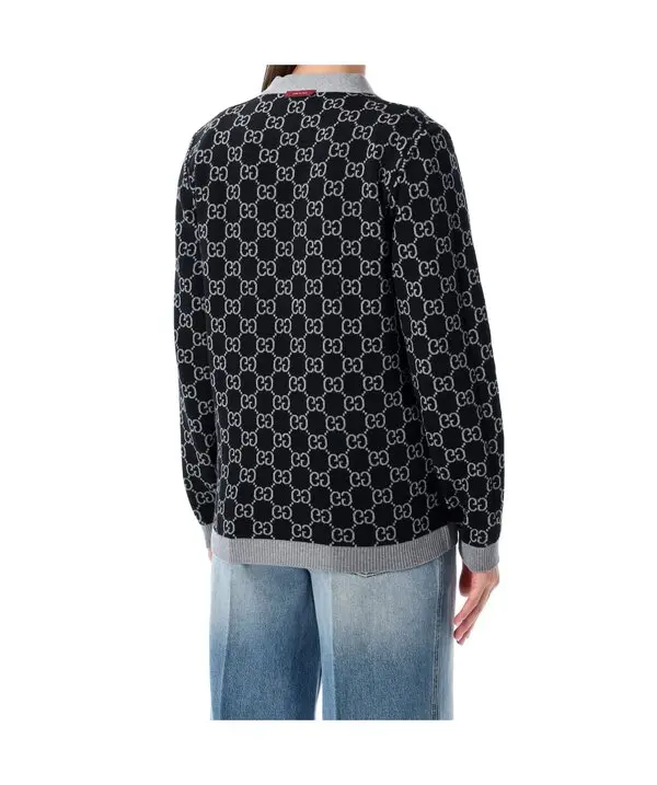 Gucci Monogrammed Button-up Cardigan - Gray