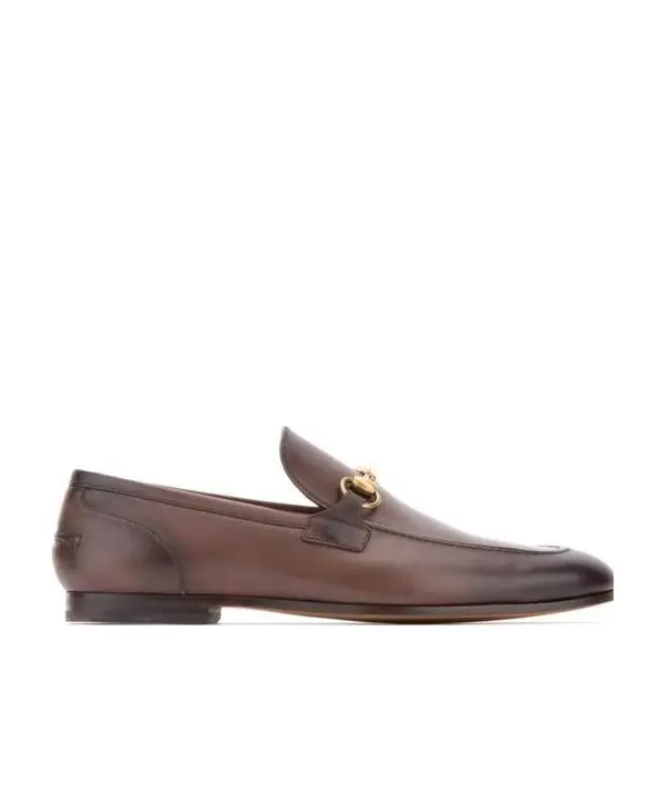 Gucci Jordaan Slip-on Loafers With Horsebit Detail - Brown