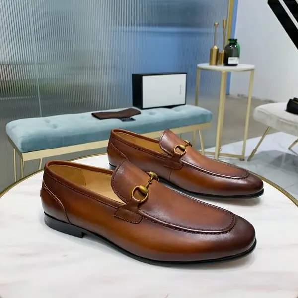 Gucci Jordaan Slip-on Loafers With Horsebit Detail - Brown