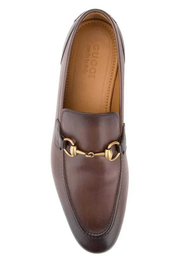 Gucci Jordaan Slip-on Loafers With Horsebit Detail - Brown