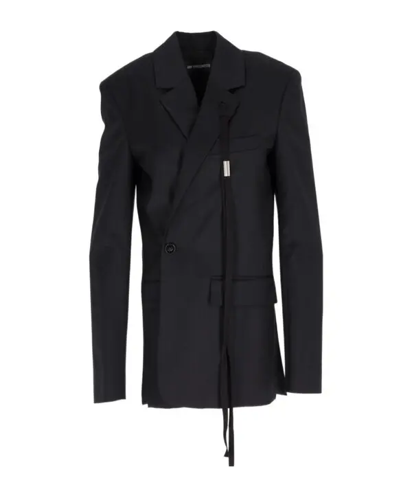 ANN DEMEULEMEESTER Elin Asymmetric Tailored Blazer - Black