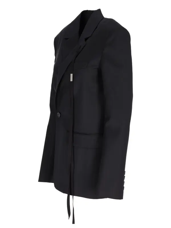 ANN DEMEULEMEESTER Elin Asymmetric Tailored Blazer - Black
