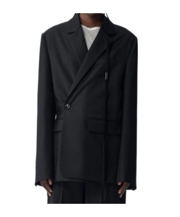 ANN DEMEULEMEESTER Elin Asymmetric Tailored Blazer - Black
