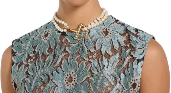 Gucci Stirrup Necklace With Resin Pearls