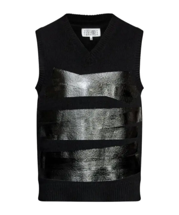 MAISON MARGIELA V-neck Sleeveless Jumper With Ribbed Trims