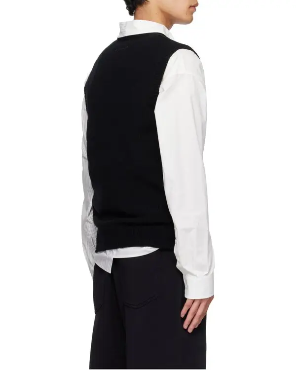 MAISON MARGIELA V-neck Sleeveless Jumper With Ribbed Trims