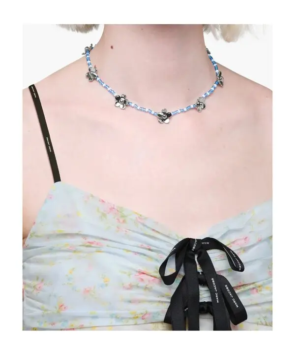 Marc Jacobs Daisy Beaded Necklace - Silver