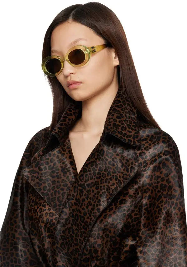 Gucci Oval Frame Sunglasses - Green
