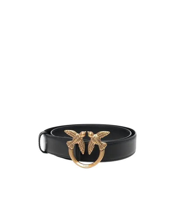 Pinko Love Berry Logo Buckle Belt - Black