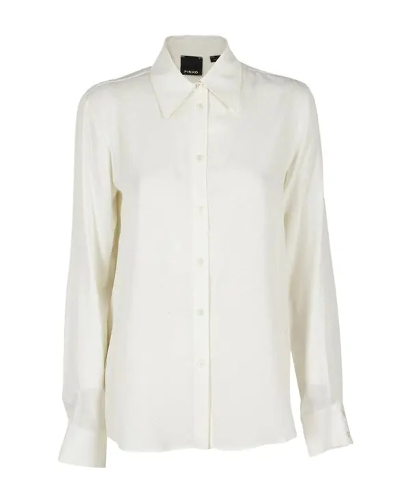 Pinko Lapel Long-sleeved Shirt - White