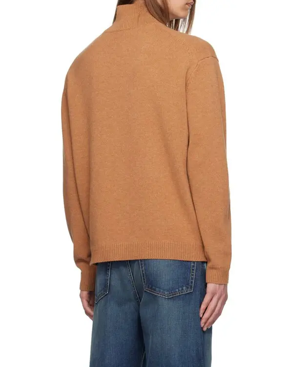 Maison Kitsuné High-neck Knitted Sweater - Brown