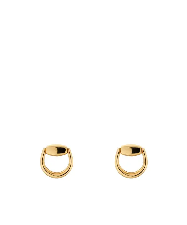 Gucci Horsebit Stud Earrings In 18k Gold - Yellow