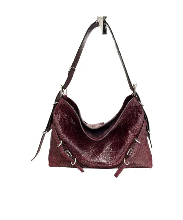Givenchy Medium Voyou Bag In Crackled Patent Leather - Black