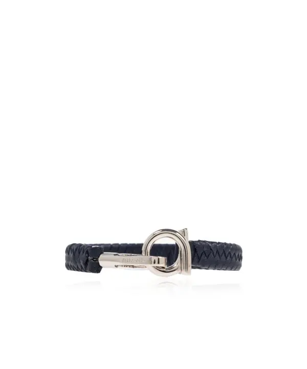 FERRAGAMO Gancini Braided Bracelet - Navy Blue