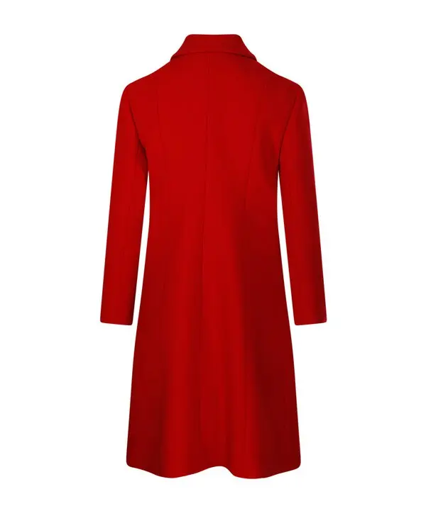 Gucci Double G Button Collared Coat - Red