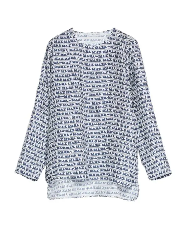 Max Mara Printed Silk Shirt - Gray