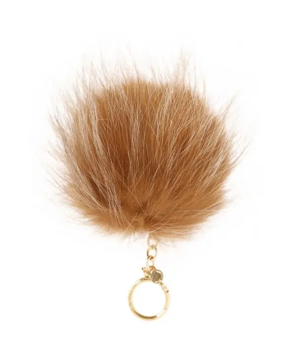 Michael Kors Fluffy Ball Key Chain - Brown