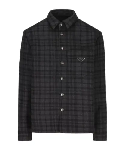 Prada Triangle-logo Checked Shirt