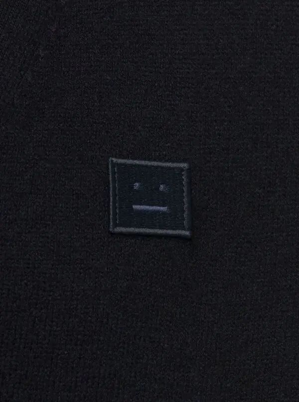 Acne Studios Logo Patch Knitted Cardigan - Black