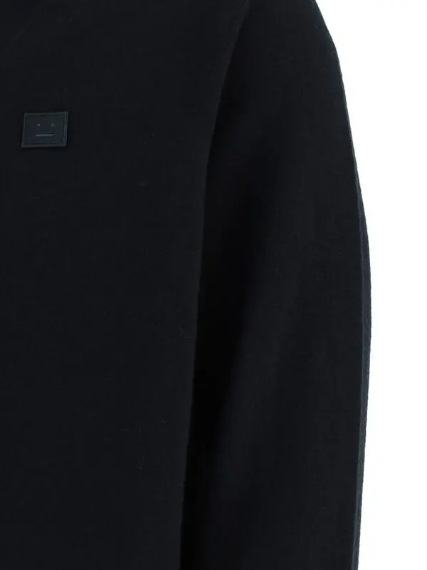 Acne Studios Logo Patch Knitted Cardigan - Black