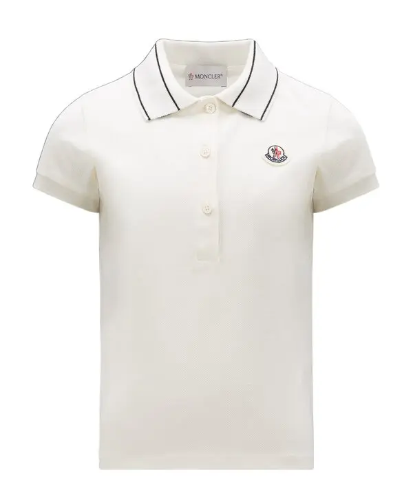 Moncler Logo Trim Polo Shirt - White