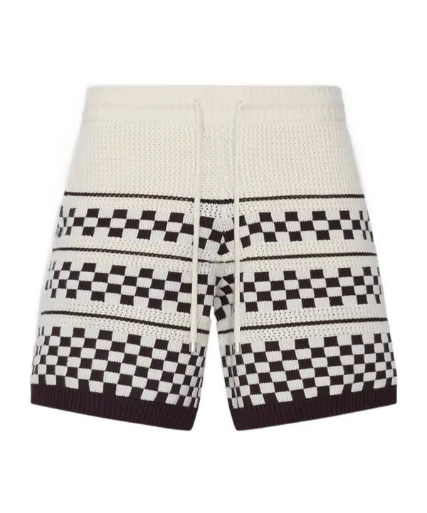 Amiri Checkered Mesh Short - Alabaster