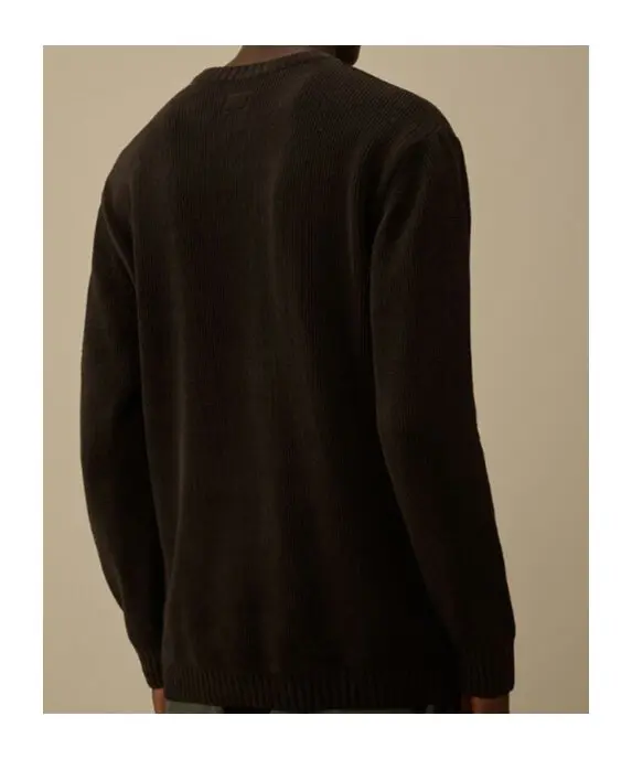 C.P. COMPANY Chenille Crew Neck Knitwear With Lens Detail