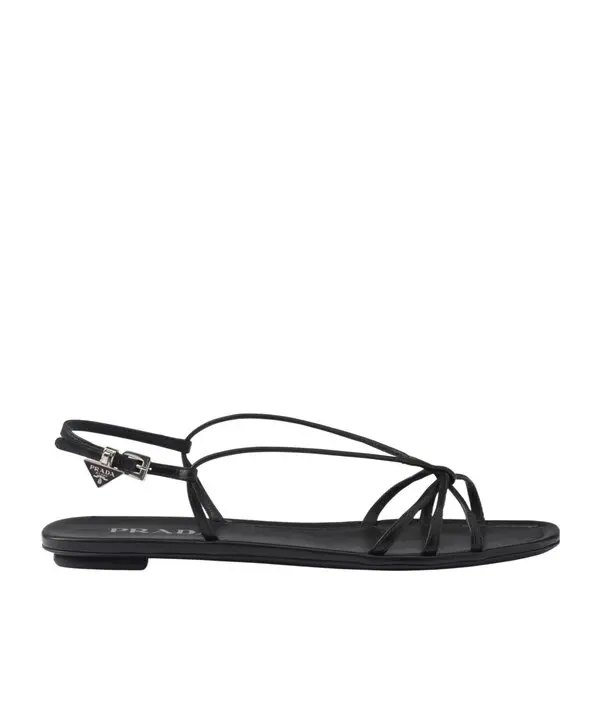 Prada Square-toe Sandals With Buckle Detail