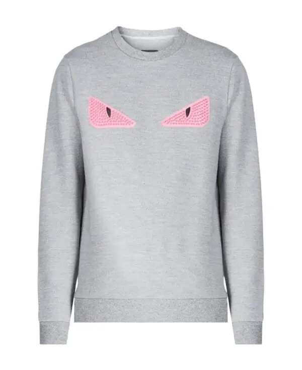 Fendi Woolen Round Neck Sweater With Eye Pattern