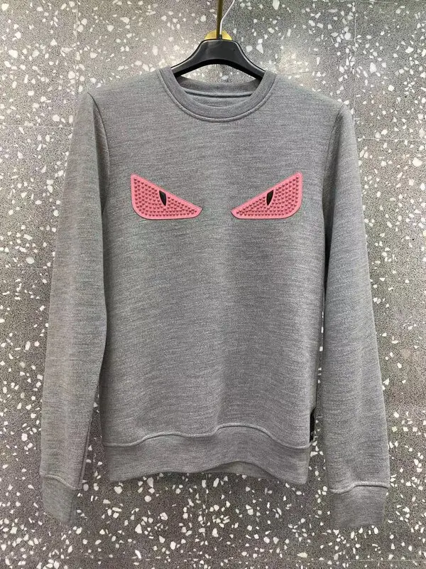 Fendi Woolen Round Neck Sweater With Eye Pattern