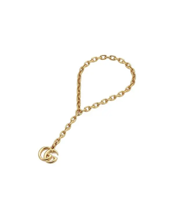 Gucci Gg Marmont Pendant Chain Necklace - Golden