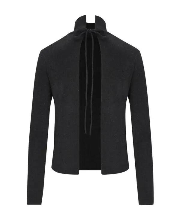 Fendi Long Sleeve Vertical Collar Sweater With Back Tie