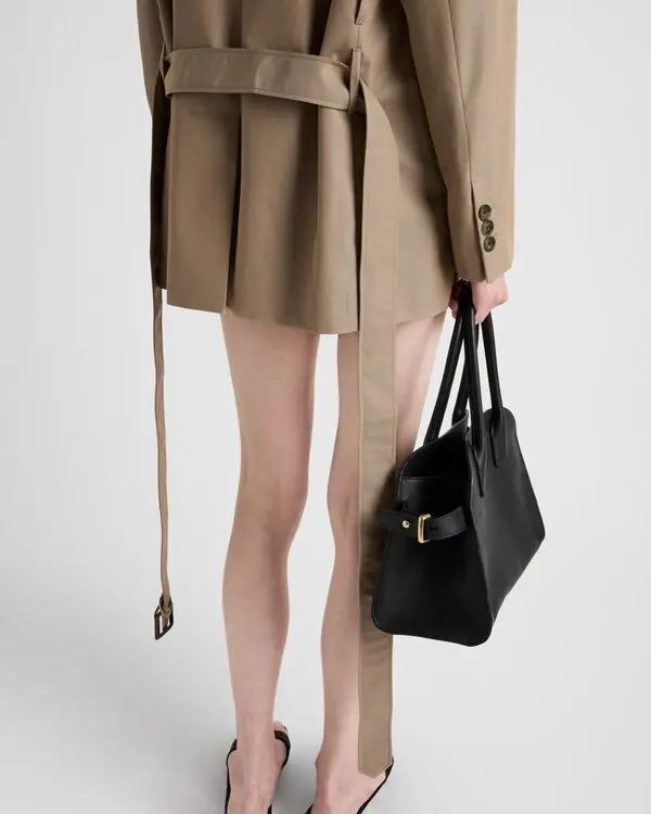 Prada Single-breasted Twill Jacket With Leather Belt