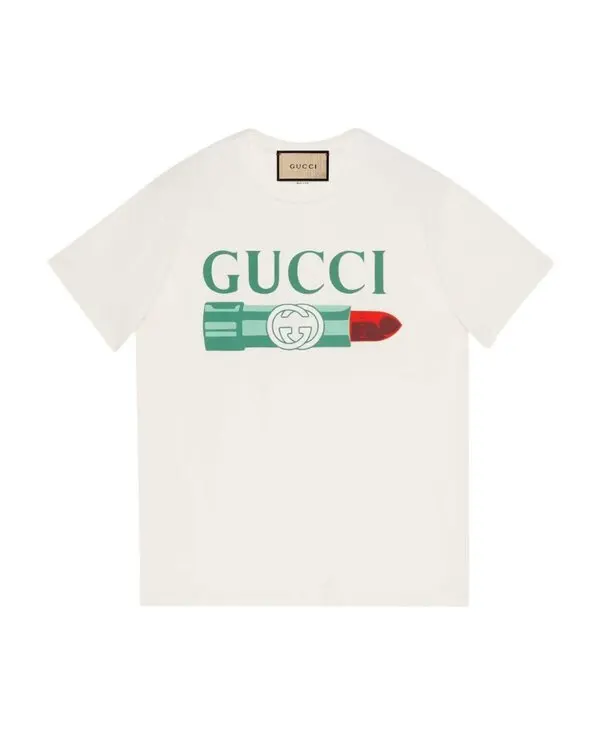 Gucci Lipstick Print Cotton T-shirt - No
