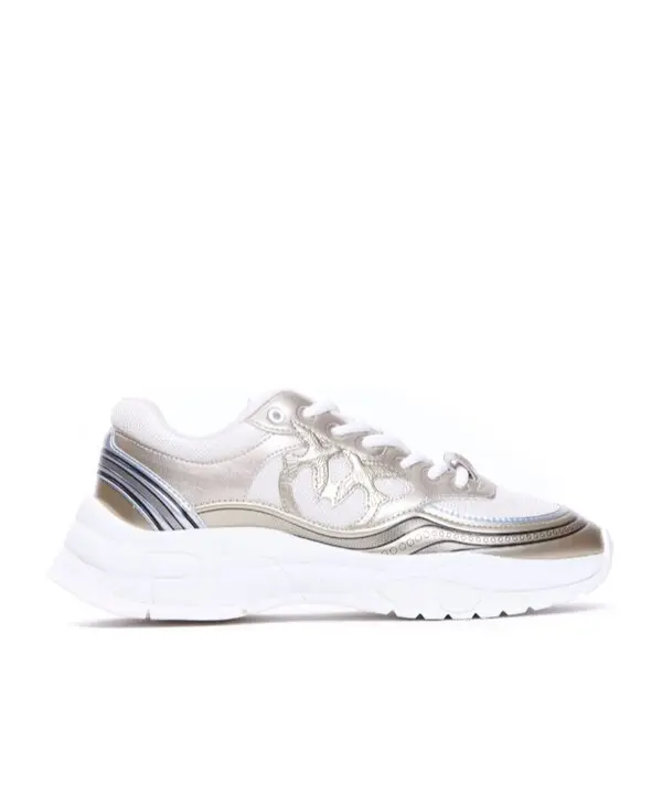 Pinko Metallic Detailed Sneakers - White