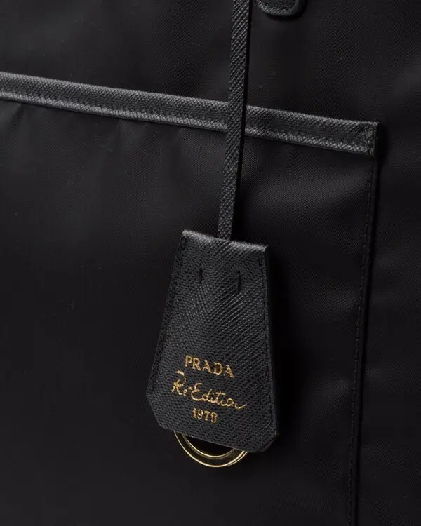 Prada Re-edition 1978 Large Re-nylon And Saffiano Leather Tote Bag