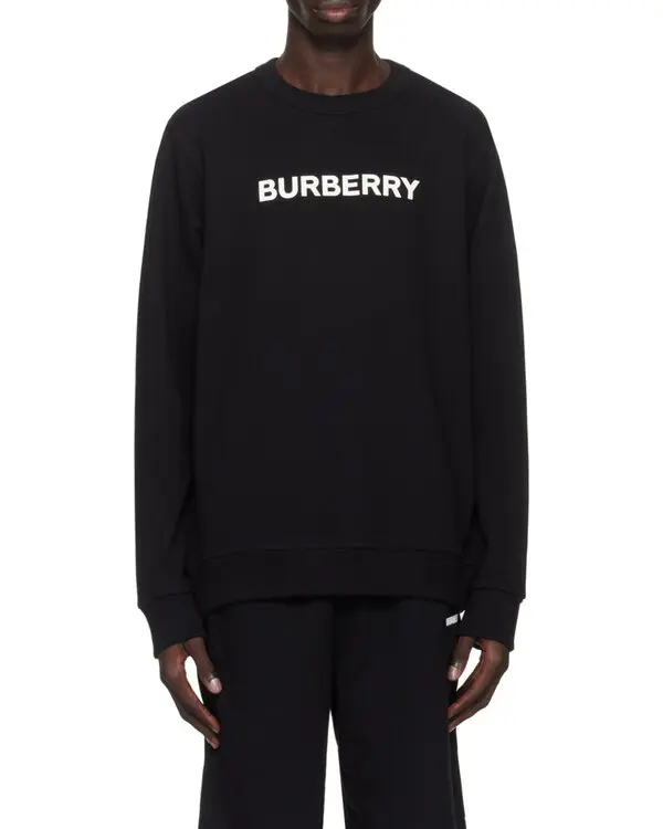 Burberry Logo Printed Crewneck Sweatshirt - Black