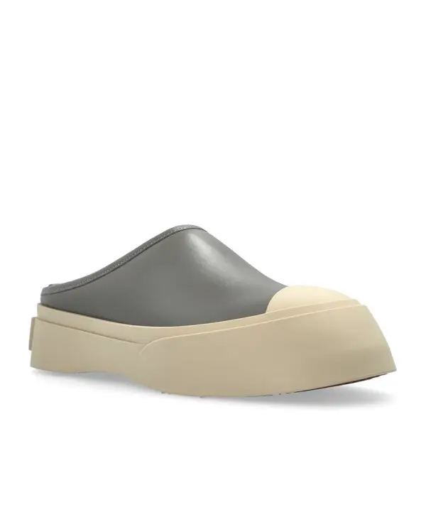 Marni Pablo Round-toe Slip-on Sabots - Grey